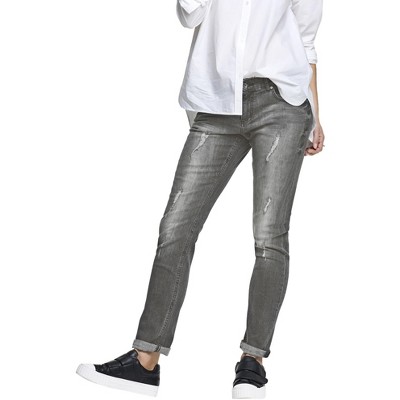 Ellos Women's Plus Size Boyfriend Jeans - 20, Black Distressed : Target