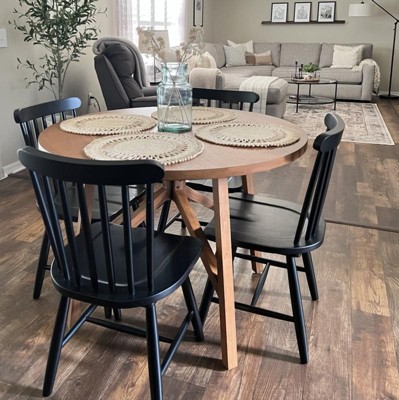 42" Clarksburg Cross Leg Wood Dining Table Round Brown - Threshold ...