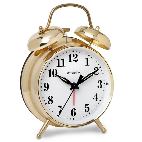 4.5" Classic Twin Bell Alarm Clock With Metal Case/bells Gold ...