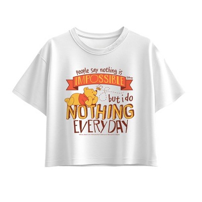 Girls' - Winnie the Pooh - I Do Nothing Every Day Short Sleeve Boxy ...