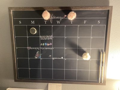 U Brands 16"x20" Wood Frame Chalkboard Calendar : Target
