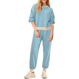 SHESHOW Womens Sets 2 Piece Outfits Fall Colorblock Workout Athletic ...