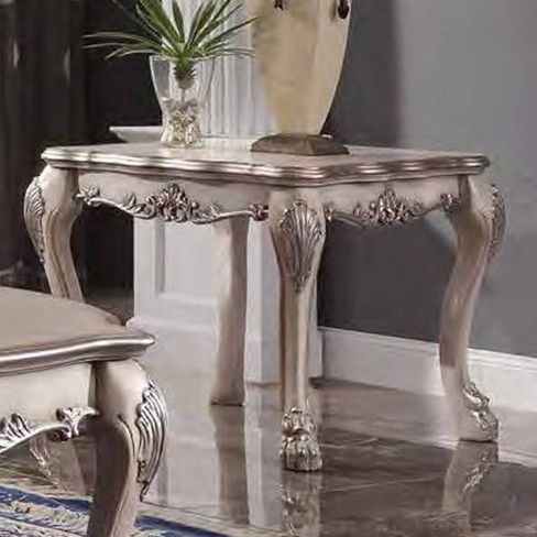 28" Dresden Coffee Table Vintage Bone White - Acme Furniture: Claw Feet ...
