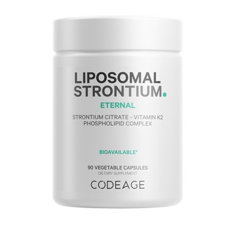 Codeage Liposomal Strontium Supplement, Vitamin K2 Mk-7, Strontium ...