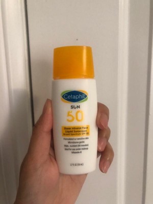 Cetaphil Sheer Mineral Liquid Sunscreen For Face - Spf 50 - 1.7 Fl Oz ...