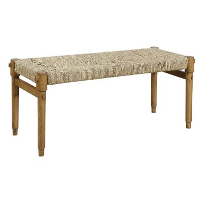 Distressed Farmhouse Wood Bench Brown - Olivia & May : Target