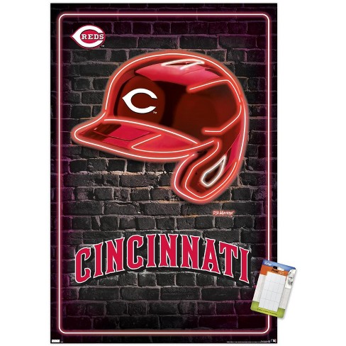 Trends International Mlb Cincinnati Reds - Neon Helmet 23 Unframed Wall ...