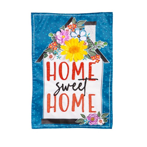 Floral Home Sweet Home Applique Garden Flag : Target