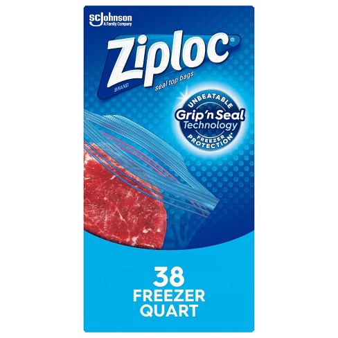 Ziploc Freezer Quart Bags With Grip 'n Seal Technology - 38ct : Target