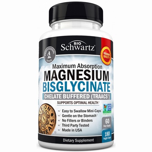 Magnesium Bisglycinate Capsules For Optimal Health, Promotes Energy ...
