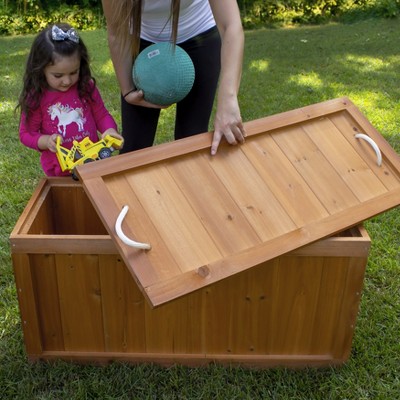 Gorilla Playsets Outdoor Wooden Toy Chest - Amber Stained Cedar : Target