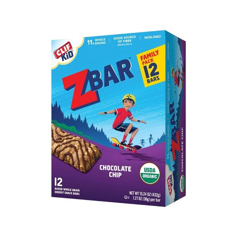 CLIF Kid ZBAR Organic Chocolate Chip Energy Bars- 12ct : Target