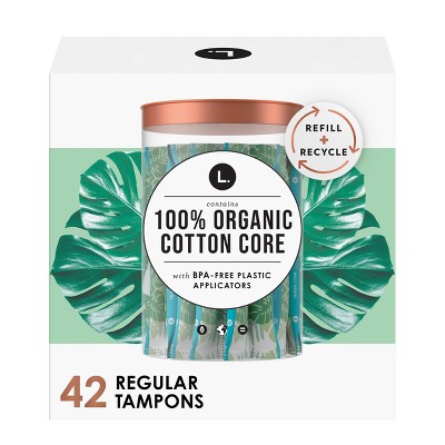 L . Organic Cotton Full Size Refill Tampons - Regular - 42ct : Target