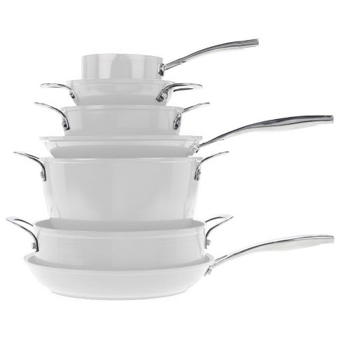 Curtis Stone 14-piece Stacking Cookware Set 764-541 Refurbished White ...