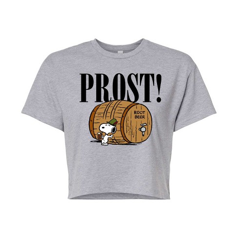 Women's Peanuts Prost Snoopy Root Beer Cropped Graphic T-shirt ...