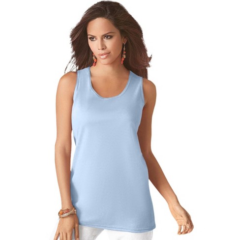 Roaman's Women's Plus Size Scoopneck Tank Top - 2x, Pale Blue : Target