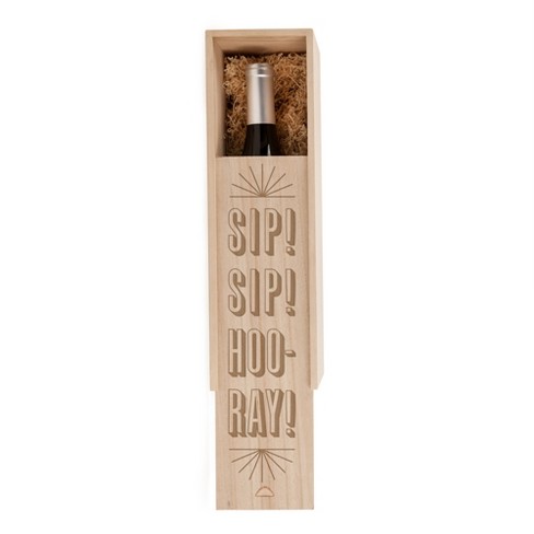 Sip Sip Hooray Wood Wine Box By True : Target