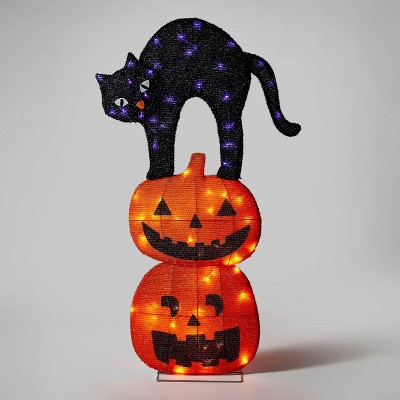 Northlight Set Of 3 Led Lighted Black Cat Family Outdoor Halloween ...