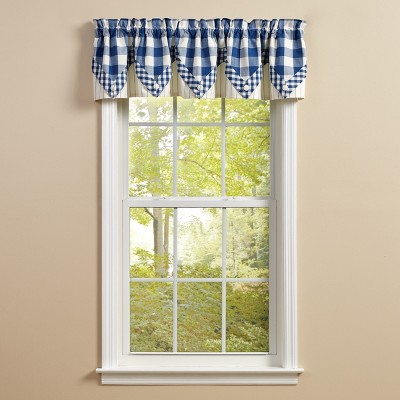 Park Designs Buffalo Check Lined Point Black And Cream Valance 72" X 15 ...