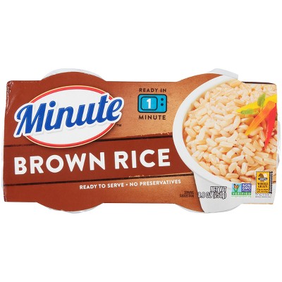 Minute Rice Gluten Free To Serve Fully Cooked Brown Rice Cups - 8.8oz ...