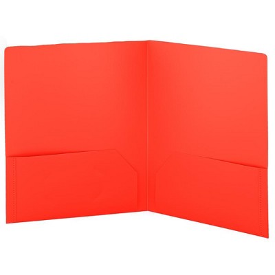 Enday Plastic 2-pockets Poly Portfolio W/ 3 Prongs, Red : Target