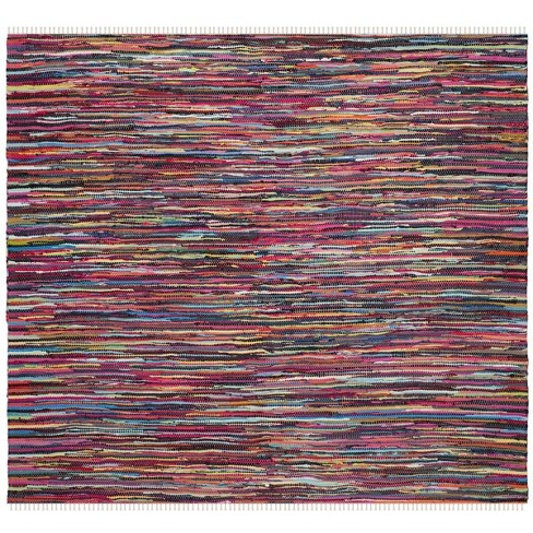 Rag Rug Rar128 Hand Woven Indoor Area Rug - Multi - 8'x8' - Safavieh ...