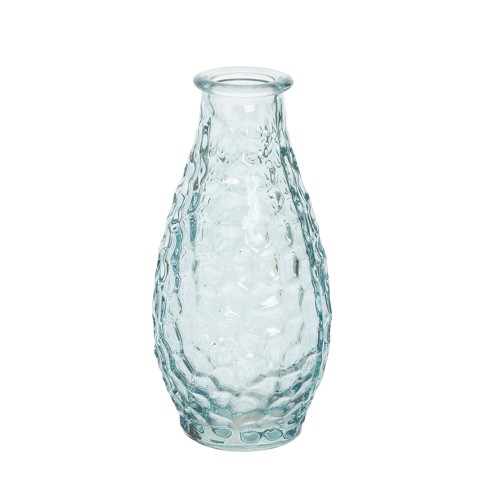 Transpac Glass 5.5 In. Clear Everyday Bumpy Vase : Target