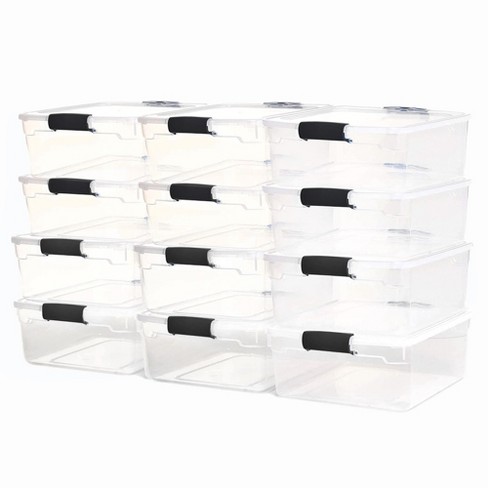 Homz 15.5 Qt Plastic Multipurpose Stackable Clear Storage Container ...
