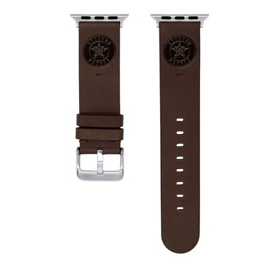 Mlb Houston Astros Apple Watch Compatible Leather Band - Brown : Target